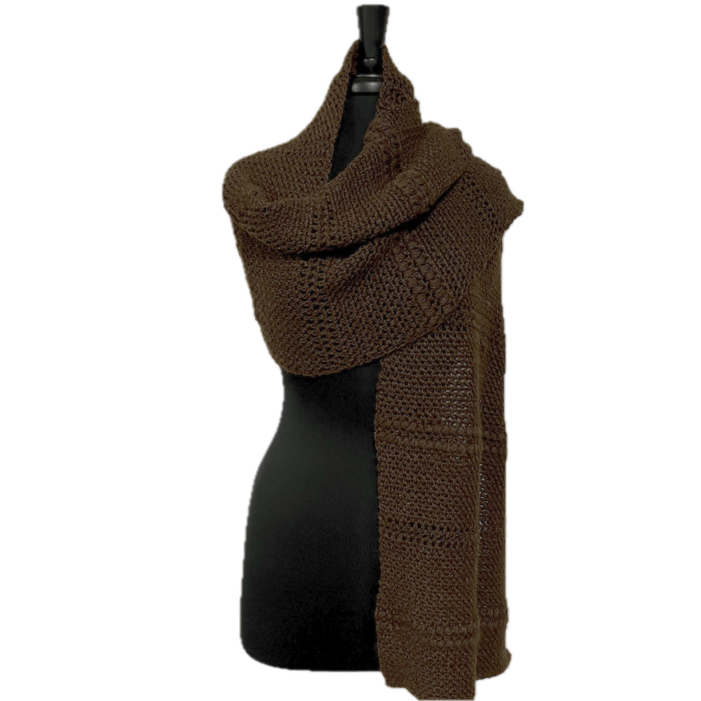 Patrick Handmade Baby Alpaca Shawl in Dark Brown